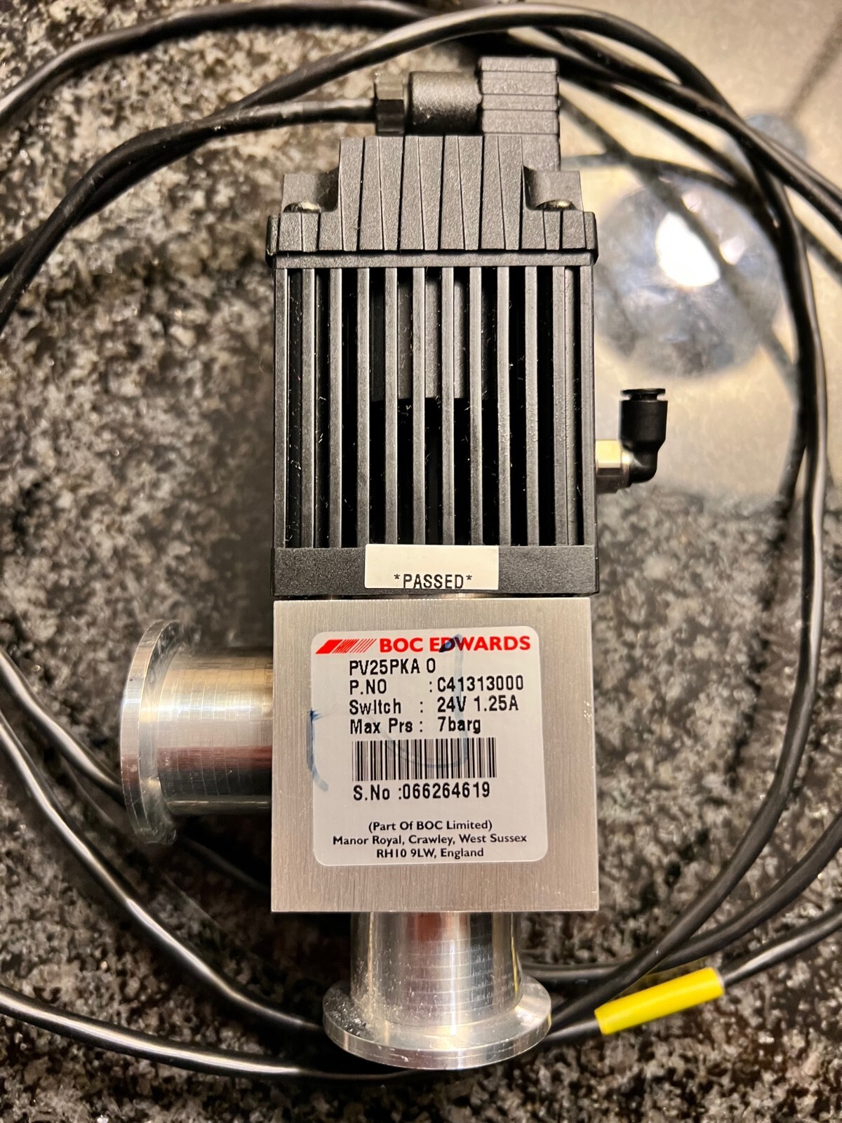 Working BOC Edwards Vacuum Valve PV25PKA 0, P.No C41313000 24v 1.25A 7 ...
