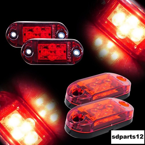2x 24V Feux De Gabarit Position Arrière LED Rouge pour Camion Remorque ...