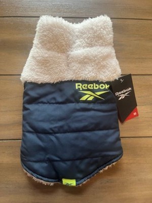 Reebok Sherpa Navy Dog Coat - XS- White, Blue, Green - Warm - Logo ...