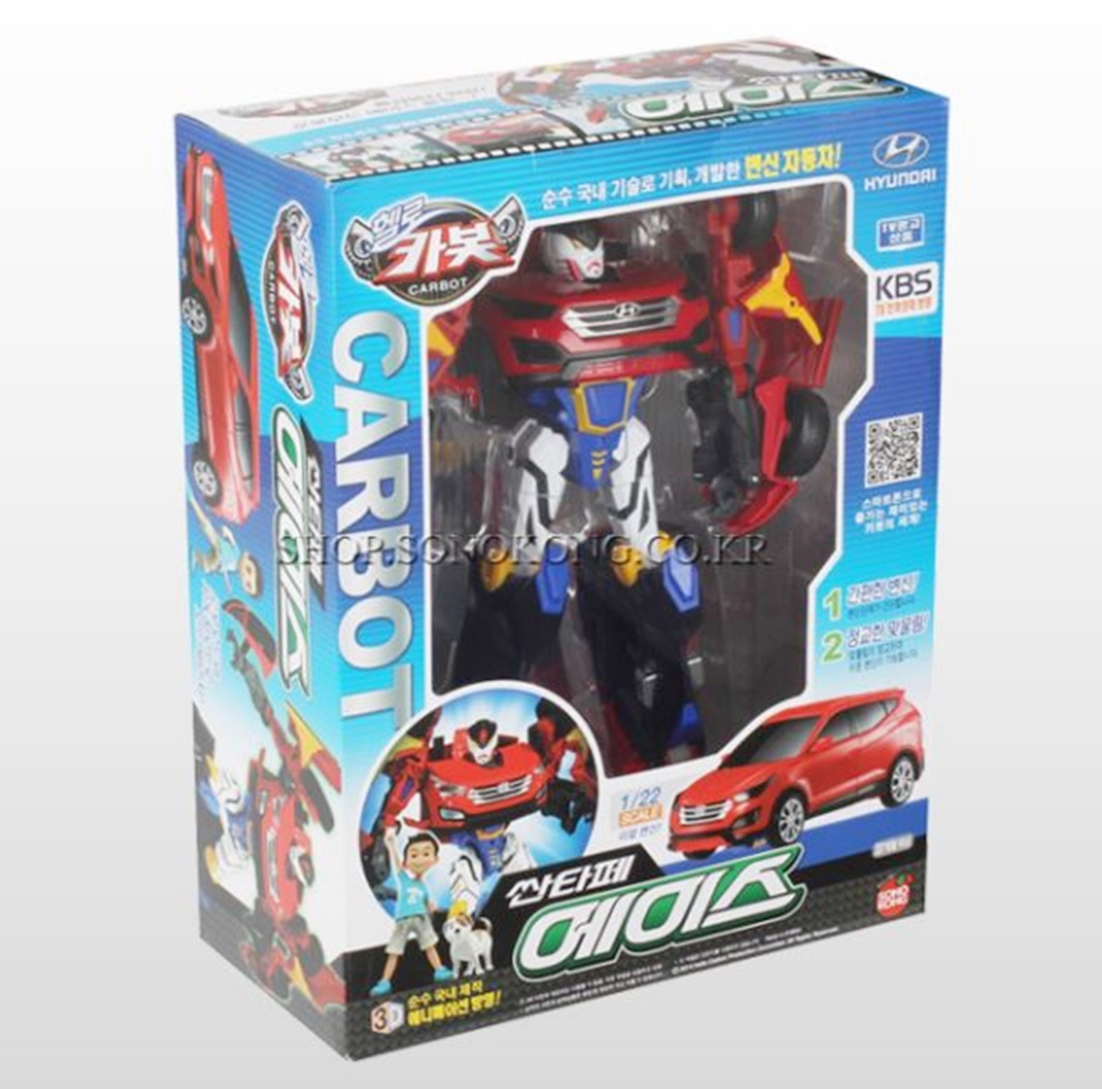 Hello Carbot 1/23 Scale Hyundai SANTAFE ACE Red Transformer Robot Car ...