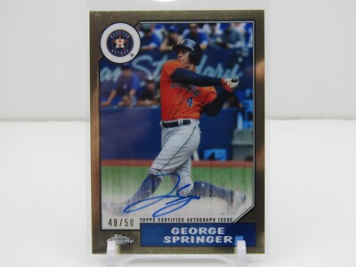 GEORGE SPRINGER 2017 TOPPS CHROME '87 AUTOGRAPH AUTO! #48/50! HOUSTON ...