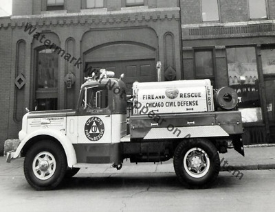 Mack Chicago Civil Defense Fire Truck VTG Photograph Print 8.5x11" | eBay