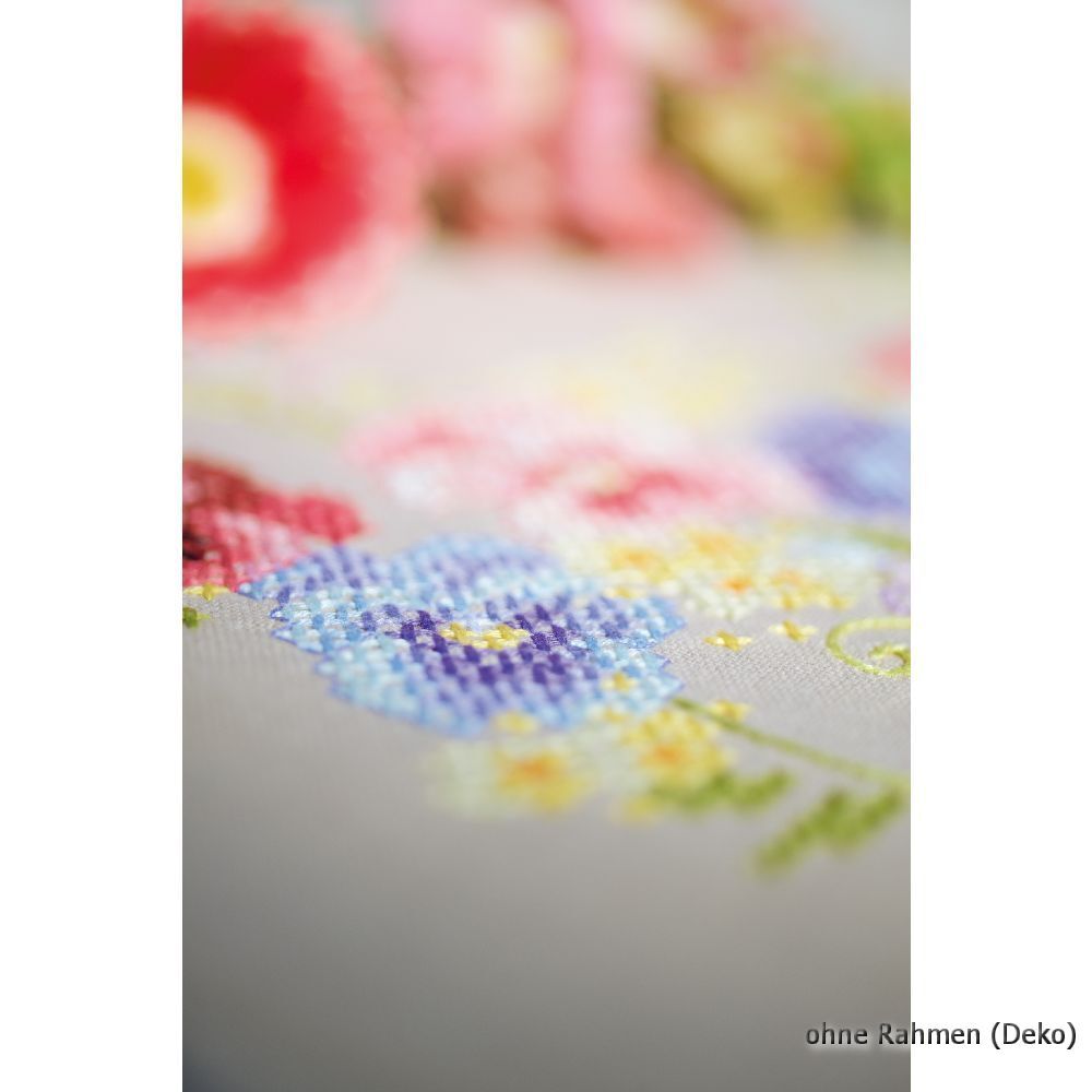 Vervaco tablecloth stitch embroidery kit Violets, stamped, DIY | eBay