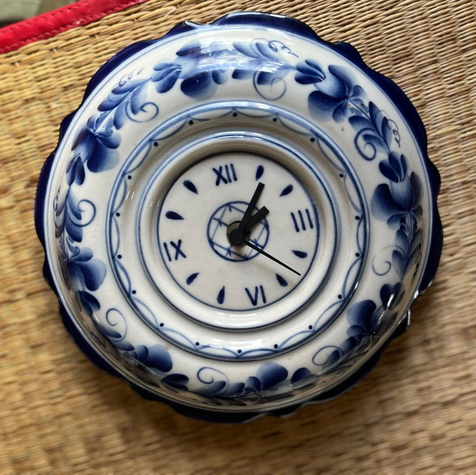 GZHEL Hand Made Russian Porcelain Wall Clock | eBay