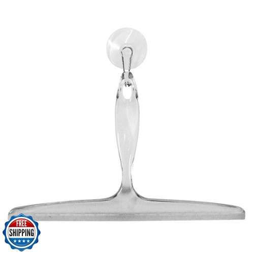 iDesign Plastic Bath Squeegee for Glass with Suction Hook Holder – 12 ...