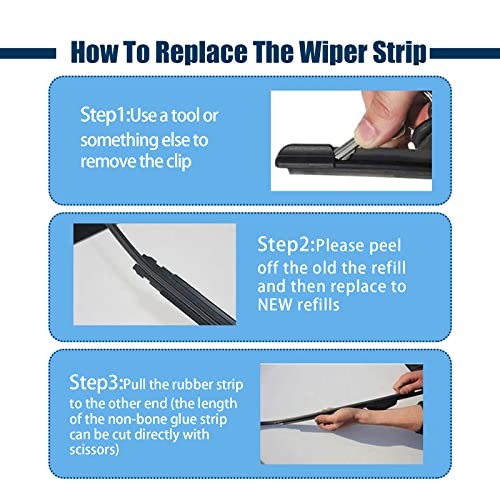 4 PCs Adjustable Size of Universal Replacement Windshield Wiper Refill ...