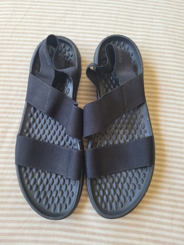 Lite Ride by Crocs Black Elastic Strap Comfort sandals women size 11 ...