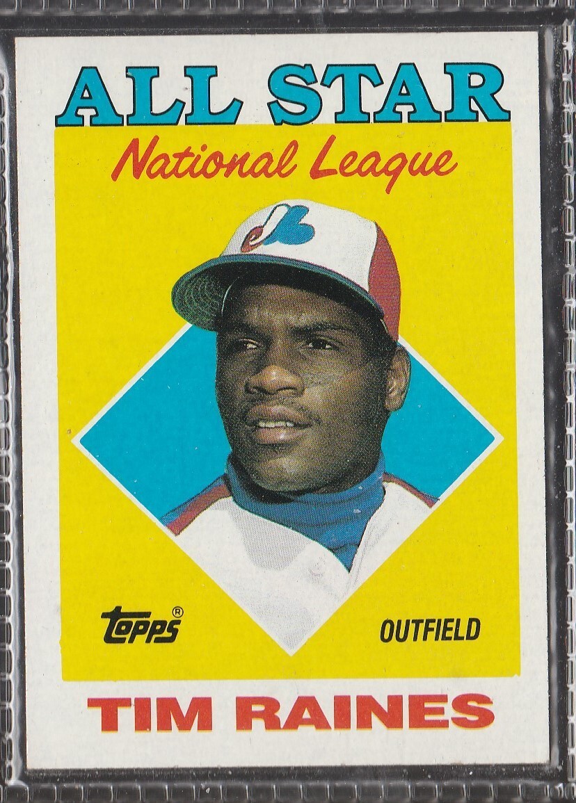 TIM RAINES Topps 1988 All Star National League Vintage Baseball Card ...