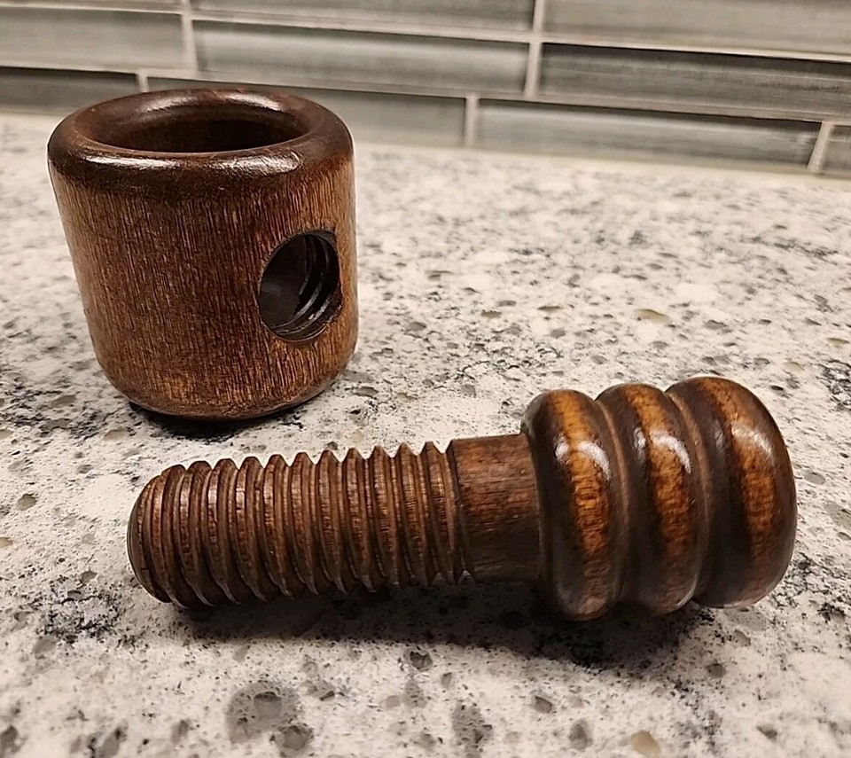 Vintage Nutcracker Solid Walnut Wood Hand Crank | eBay