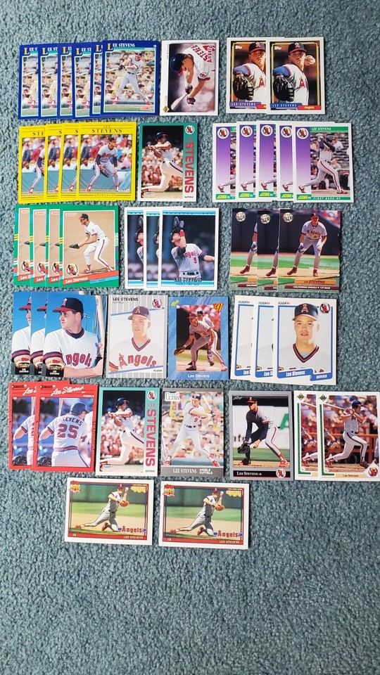 Lee Stevens Baseball Card Mixed Lot of approx 45 Cards | eBay
