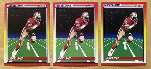 Jerry Rice Lot Of 3 1990 Score Rocket Man #556 San Francisco 49ers NM ...