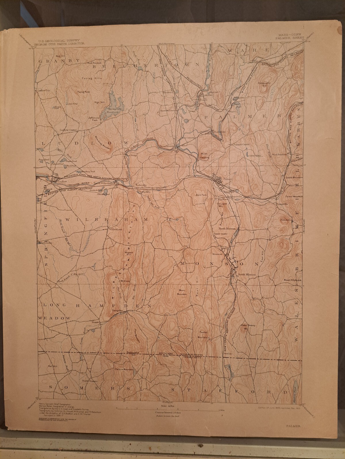 USGS TOPOGRAPHIC MAP - PALMER, MASSACHUSETTS / CONNECTICUT | eBay