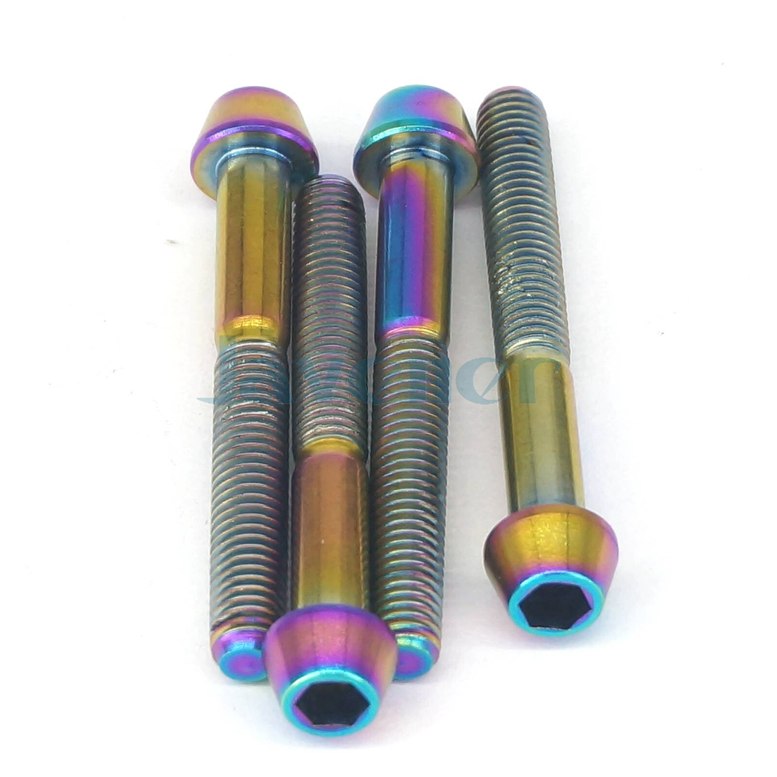 4 PCS M5x40mm Rainbow GR5 Titanium Allen Taper Hex Head Bolts For Bike ...