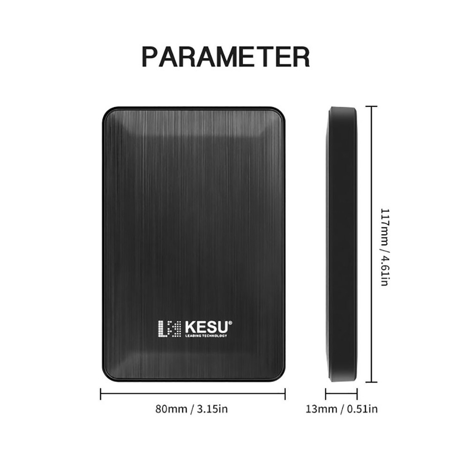 Portable External Hard Drive Memory HDD USB3.0 for Windows PC Ps4, Plug ...