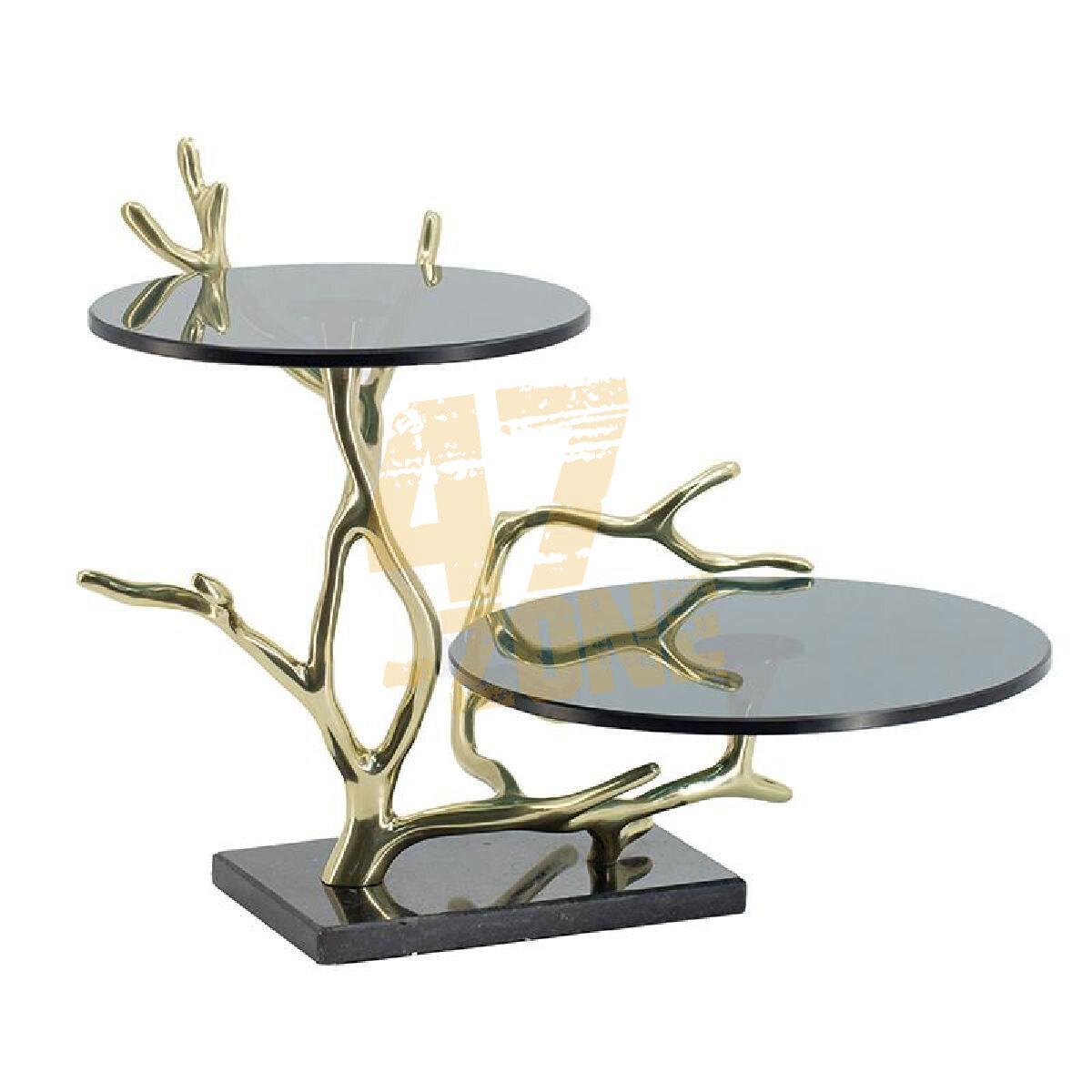 2 Tier Cake Stand Gold Black Dining Room Tabletop Dinnerware ...