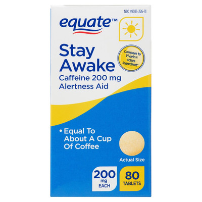 Equate Caffeine Stay Awake Tablets, 200 mg, 80 Count | eBay