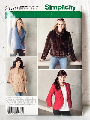 Simplicity Sew Stylish Misses 4 Jackets Sewing Pattern #2150 Sizes 6-14 ...