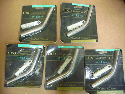 Lido Gourmet Rail Systems 5/8" 45 Degree Elbow Polished Chrome (Qty 5 ...