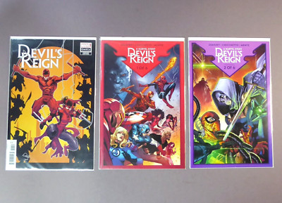 Devil's Reign - Omega #1, 2 Lot of 3 Marvel Comics Chip Zdarsky Marco ...