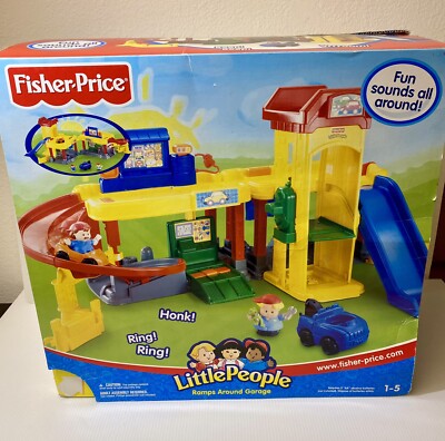 Fisher Price Little People Ramps Around Garage Car Wash Gas Pump with ...