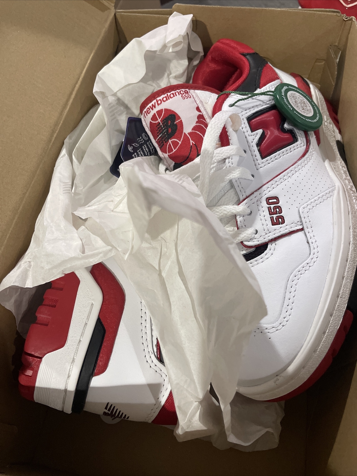 Size 7 - New Balance 550 White Team Red 2020 for sale online | eBay