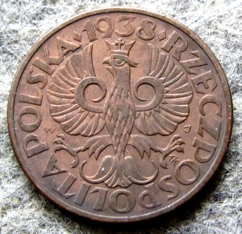 POLAND 1938 W 2 GROSZE, BRONZE Interwar Coinage yes we do combine ...