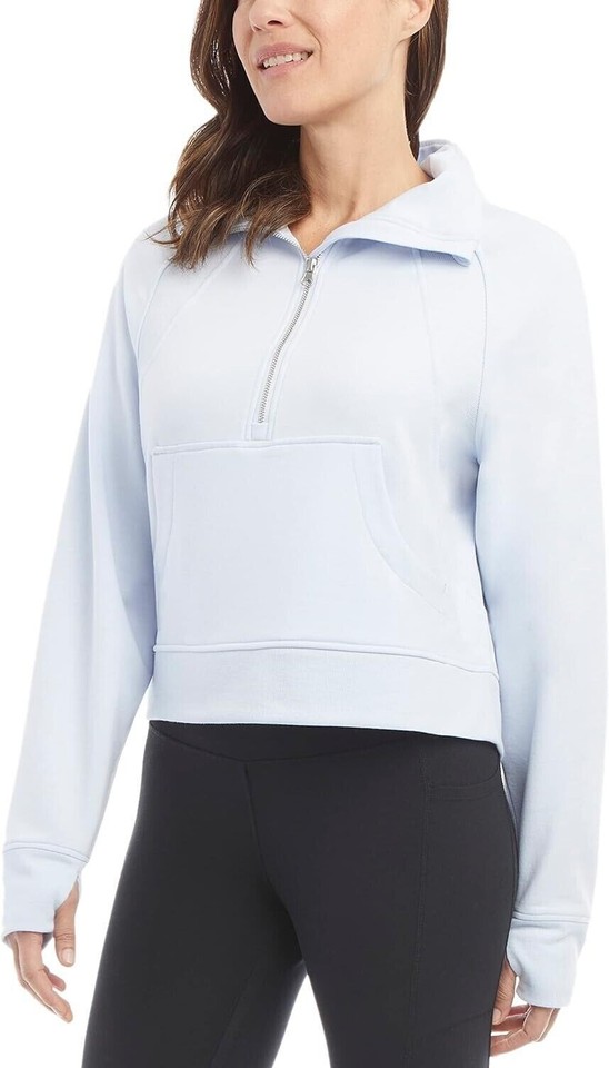 NWT Danskin Women's Mixed Rib Half Zip Sweatshirt Jacket Blue Size XL ...