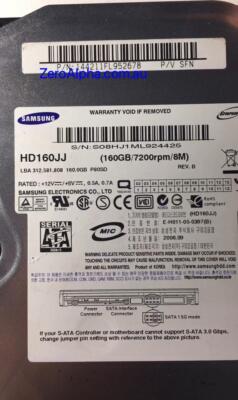 HD160JJ Samsung Donor Hard Drive, PN: 144211FL952678, ZM100-41 | eBay ...