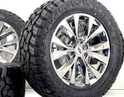 20" 4 FORD OEM F150 BLACK WHEELS RIMS TIRES CHROME ACTORY KING RANCH ...