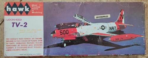 Rare 1966 Hawk 1/48 Lockheed TV-2 plane Model Kit 512-100 jet fighter ...