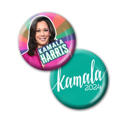Kamala Harris Buttons - 2-pack 2.25" photo election designs Pins ...