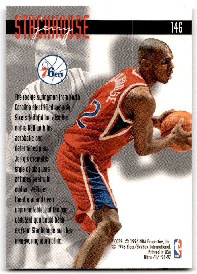 1996-97 Ultra Jerry Stackhouse Philadelphia 76ers #146 | eBay