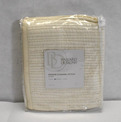 Ballard Designs Maddie Channel Stitched Sham Parchment Standard Size 20 ...