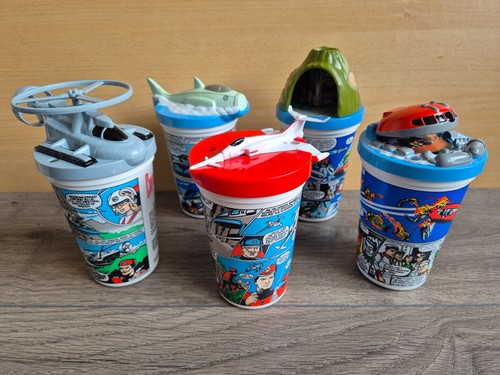 Captain Scarlet Stingray Drinks Cups & Lids Set of 5, Pizza Hut 1993 ...