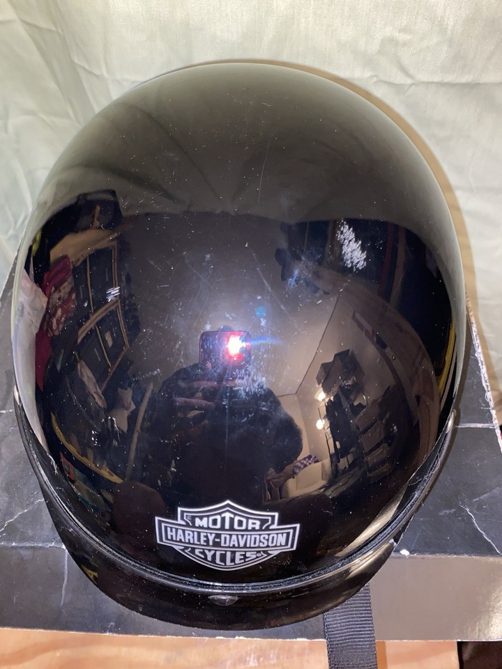 Harley Davidson half helmet with Storage Bag XL Box Included | eBay