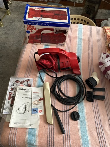 Dirt Devil Hand Vac Vacuum Model 103 by Royal Vacuum Red Made In USA ...