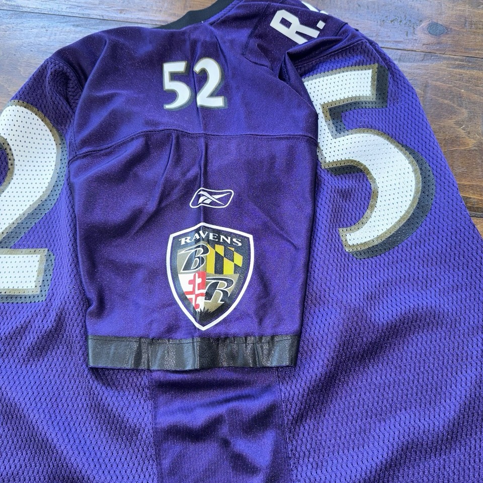 Vintage Reebok Baltimore Ravens Ray Lewis #52 Purple NFL Jersey Boys ...