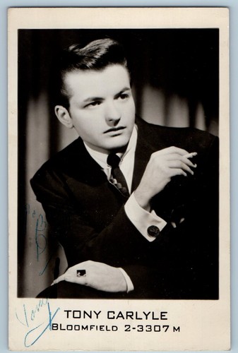 1955 Tony Carlyle Bloomfield Actor Autograph Studio RPPC Photo Vintage ...