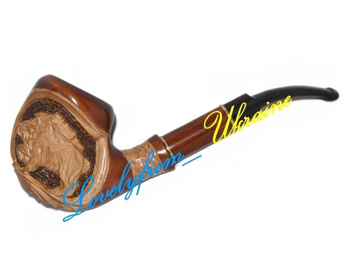 * Wild Boar * Wooden HAND CARVED Handmade Smoking Pipe Pipes For 9 mm ...