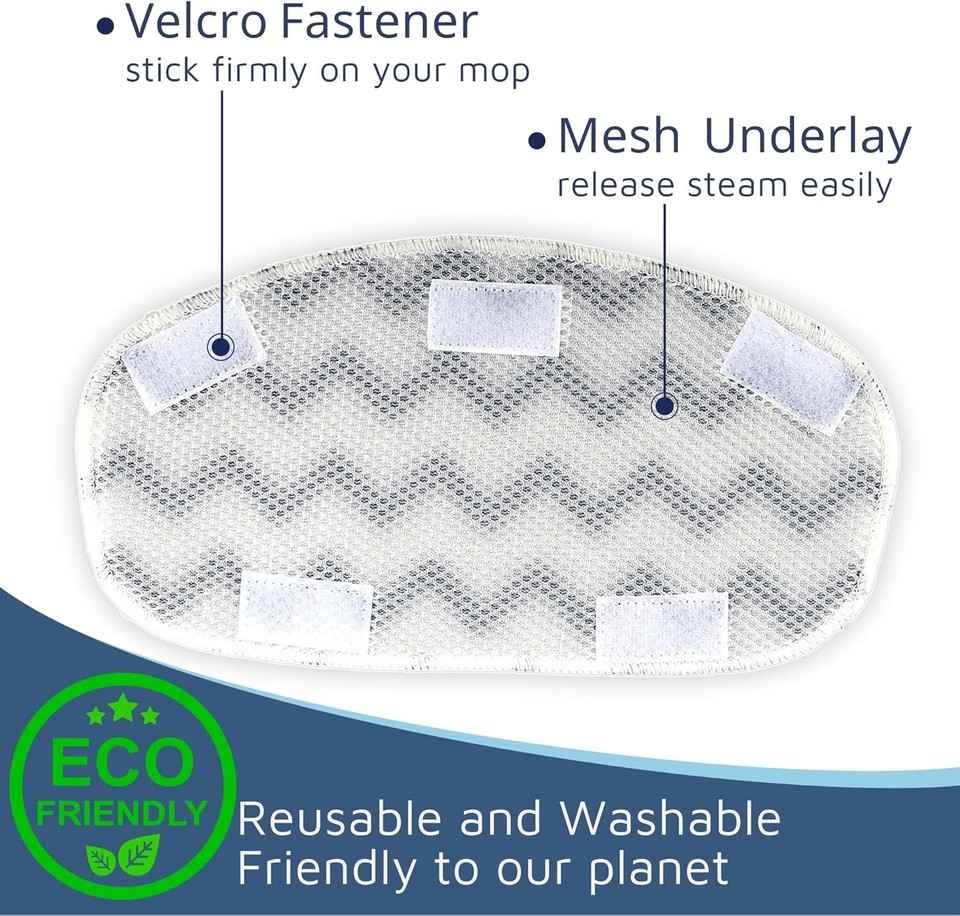 Washable Microfiber Steam Mop Replacement Pads - 4 Pack for Various ...