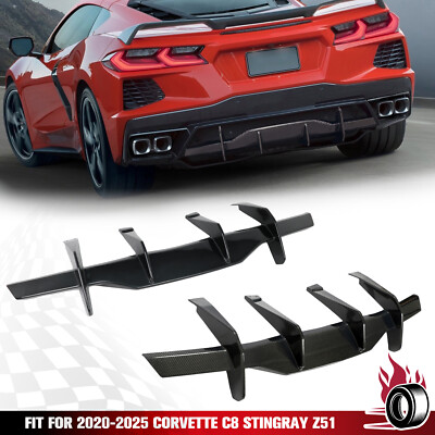For Chevrolet Corvette C8 Stingray Carbon Fiber Flash Rear Bumper ...