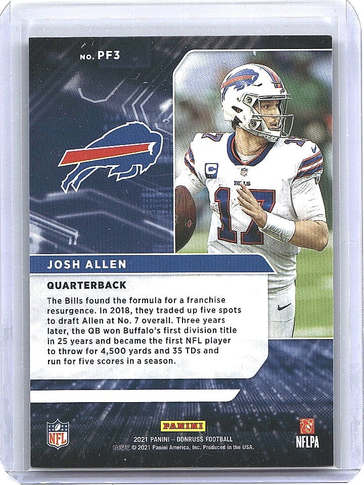 2021 Donruss Power Formula Prizm Refractor Card Josh Allen Buffalo ...