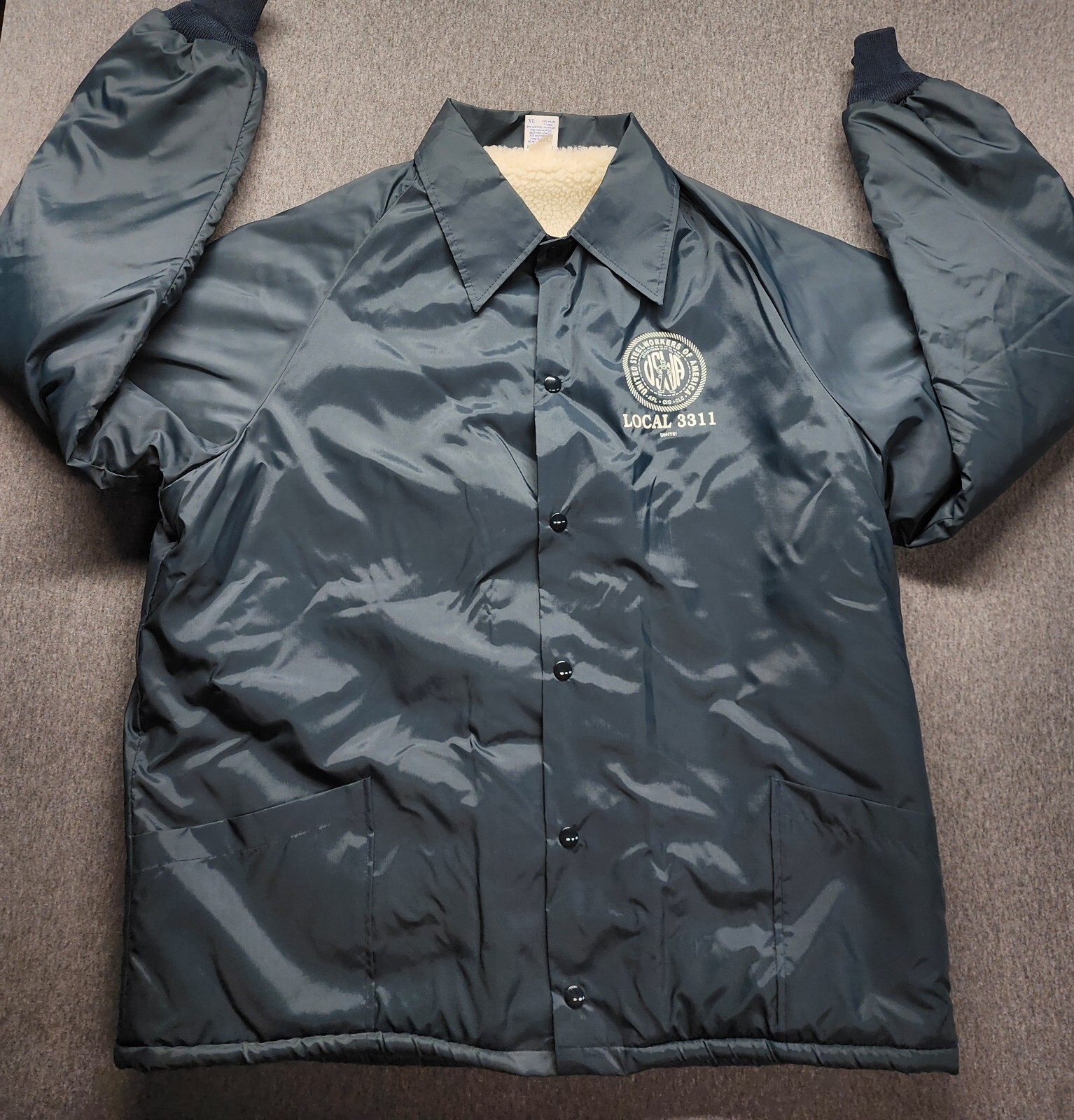 Vintage United Steelworkers of America Jacket USWA Made in USA Black XL ...