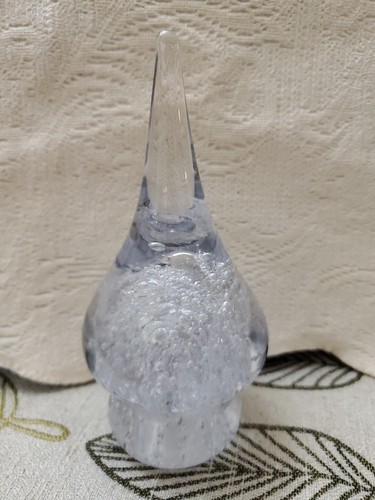 Vtg Hand Blown Art Glass Spire Teardrop Shaped Crystal Paperweight ...
