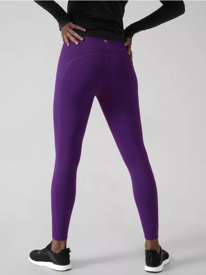 NWOT Athleta Rainier Tight Plush Supersonic XXS Basalt Violet Purple ...