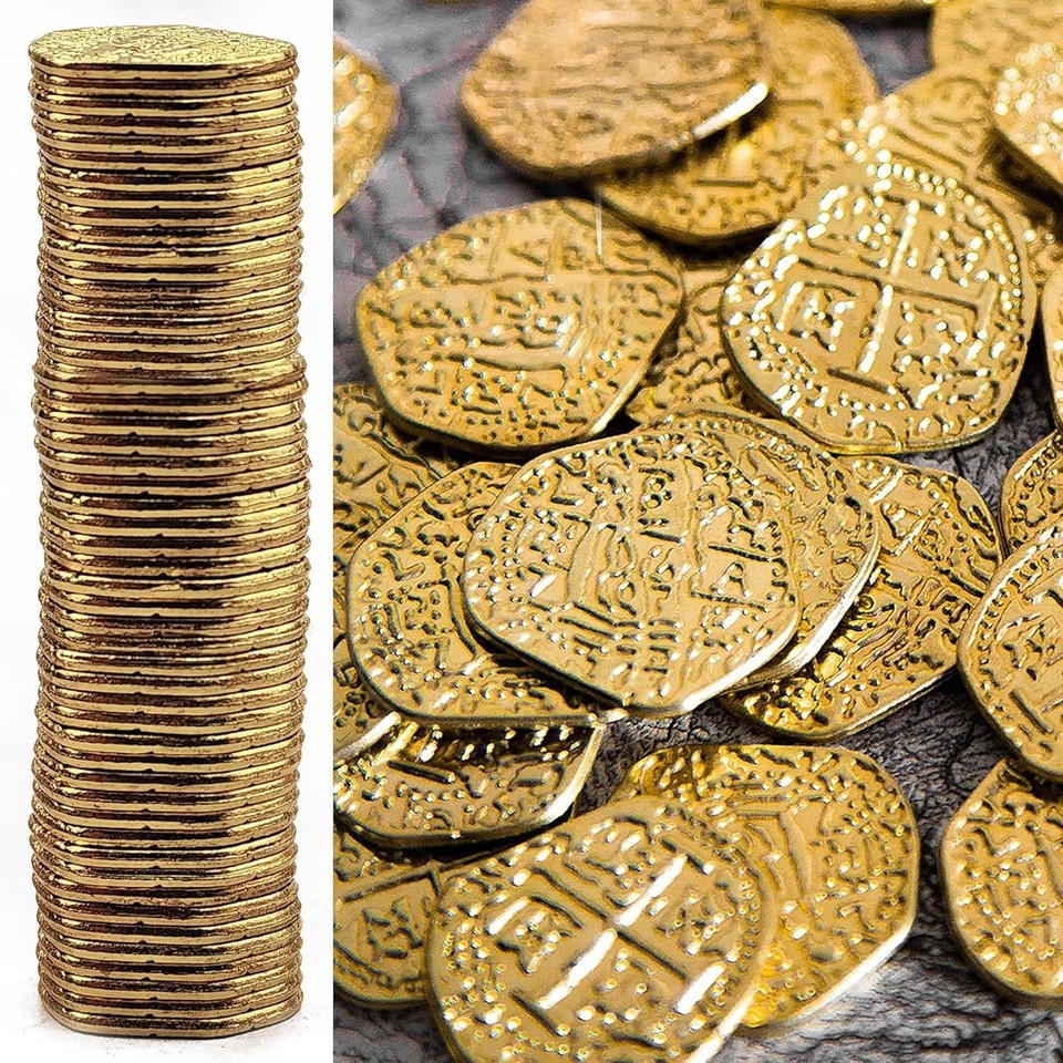 Metal Pirate Coins - Gold Spanish Doubloon Replicas - Fantasy Metal ...