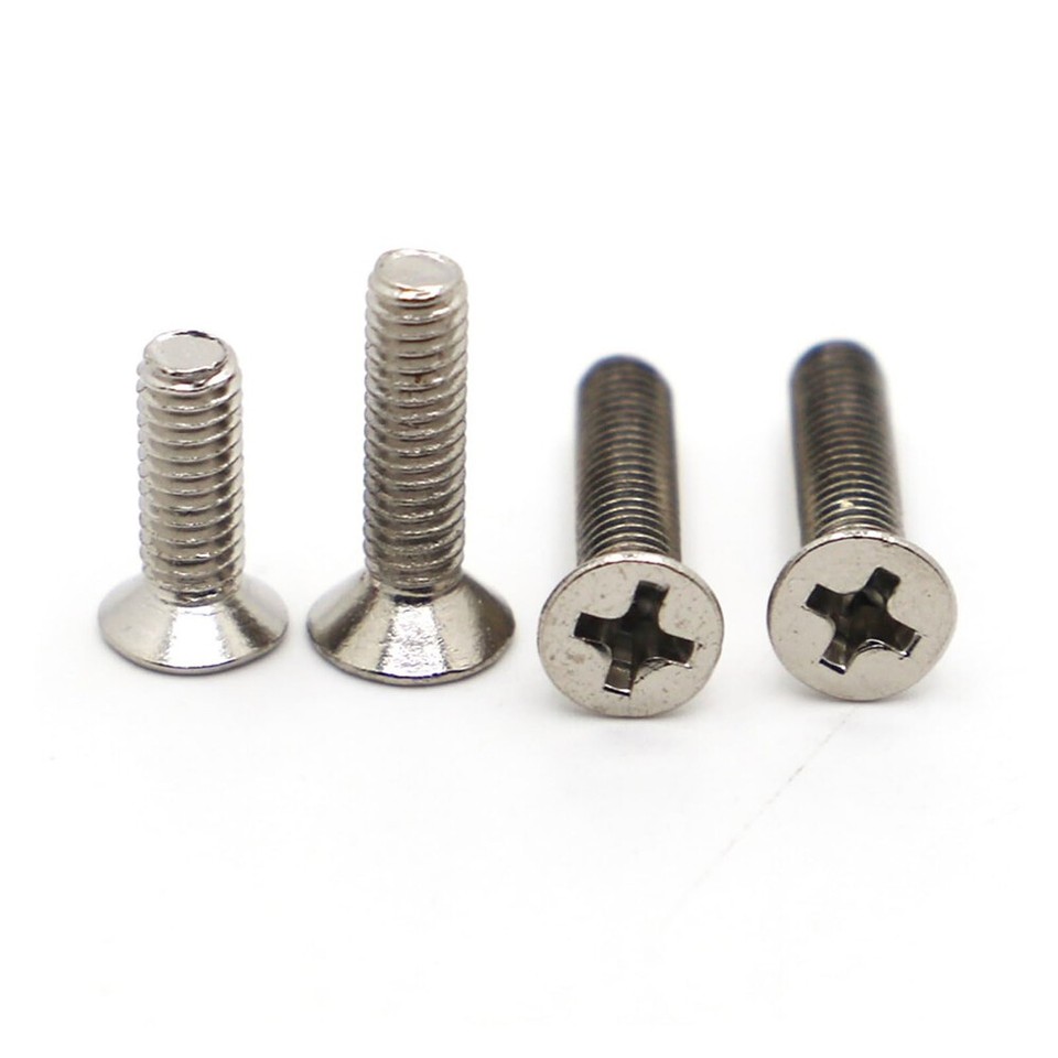 M1.2-M3 Nickel Plated Phillips Countersunk Bolt Machine Screw Flat Head ...