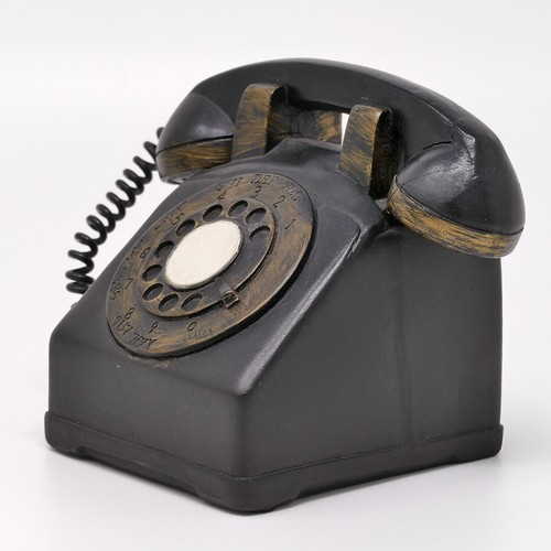 Black Retro Desk Telephone Coin Bank | eBay
