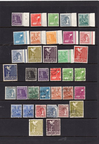 36pc GERMANY GERMAN STAMPS LOT TABS AIRMAIL DOVE DEUTSCHE POST ID#151 ...