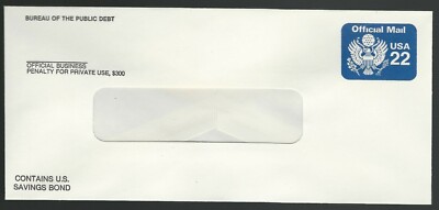 Unused 22¢ Official Mail Great Seal Eagle envelope Scott UO75 | eBay